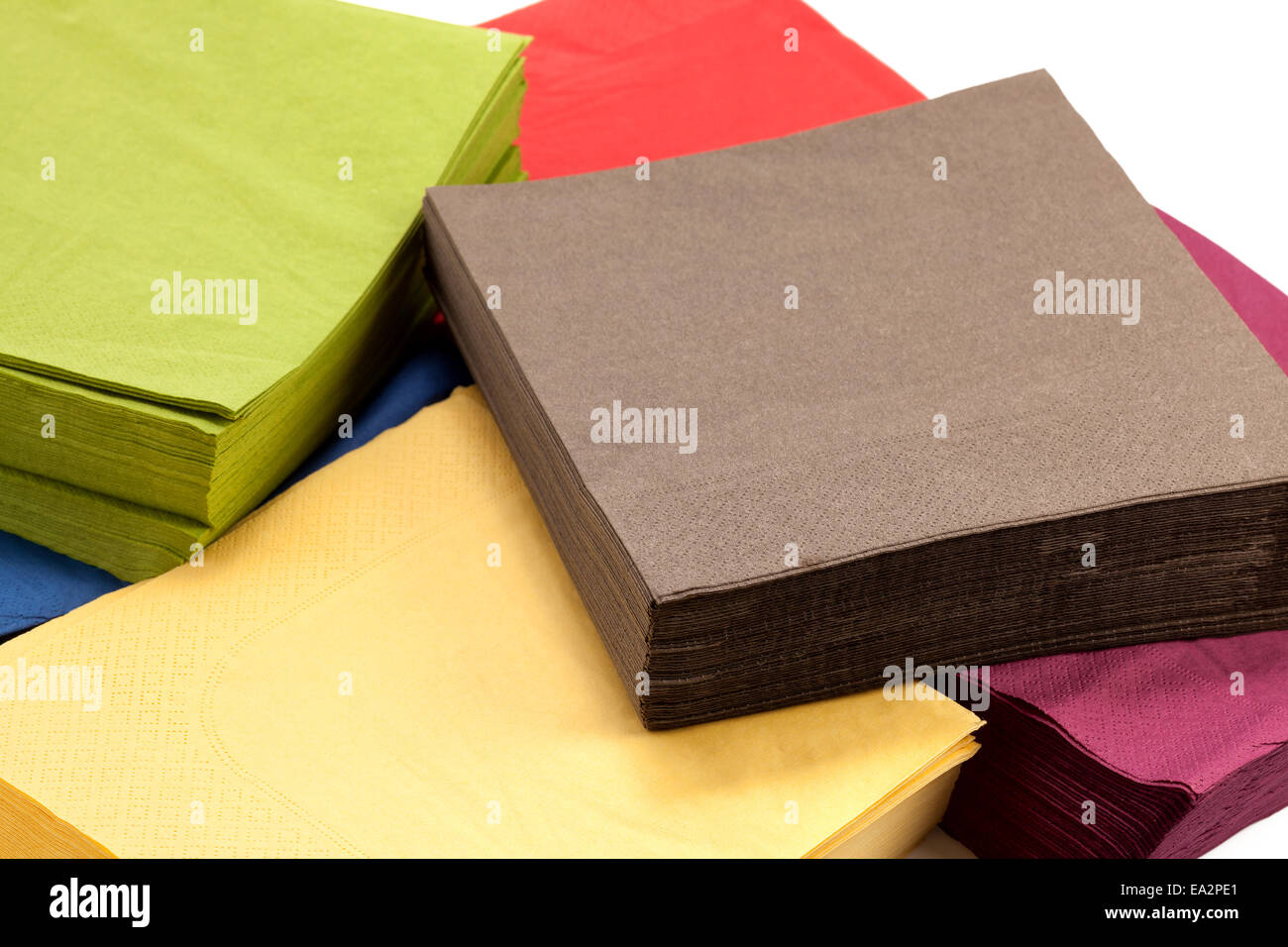 Pile of colorful napkin paper Stock Photo - Alamy