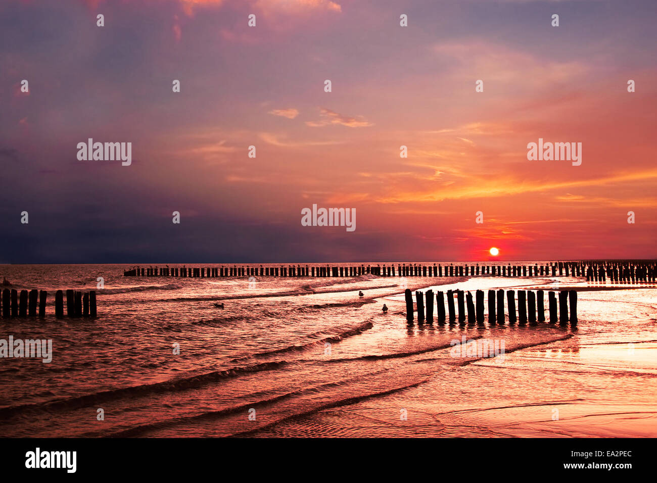 Landscape conceptual image. Sunset over the sea Stock Photo - Alamy