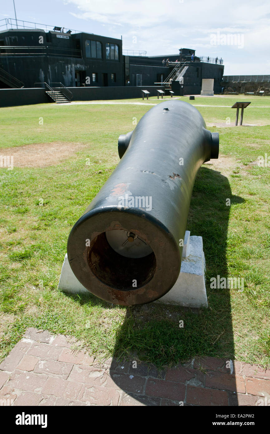 8 inch Columbiad cannon on display at Fort Sumter, South Carolina Stock Photo - Alamy