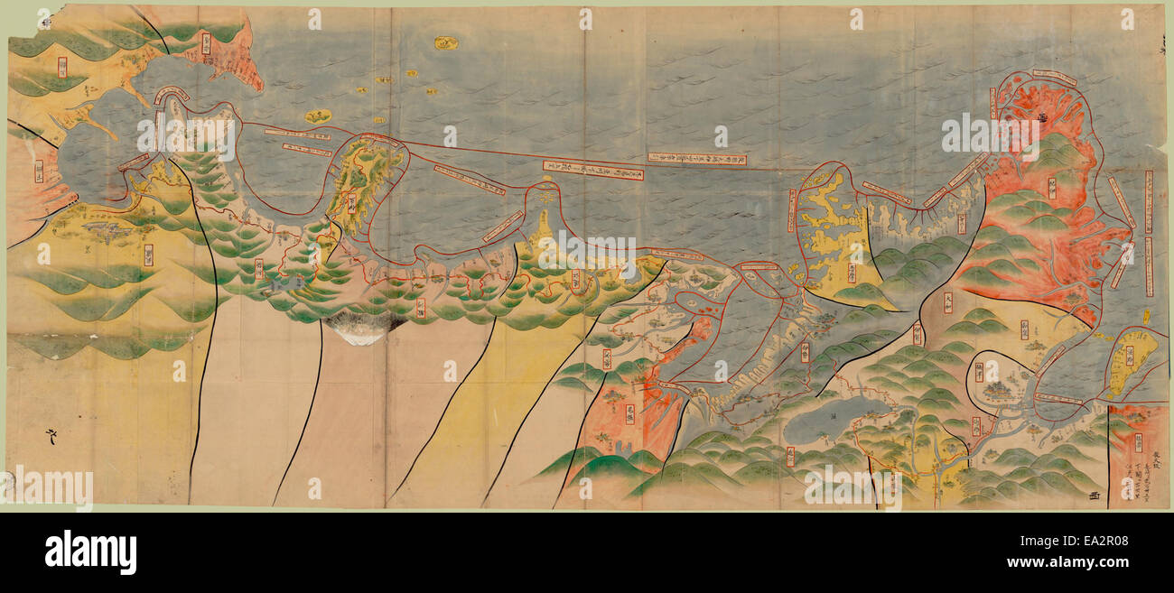 Tōkaidō and the sea route from Ōsaka to Edo Stock Photo - Alamy