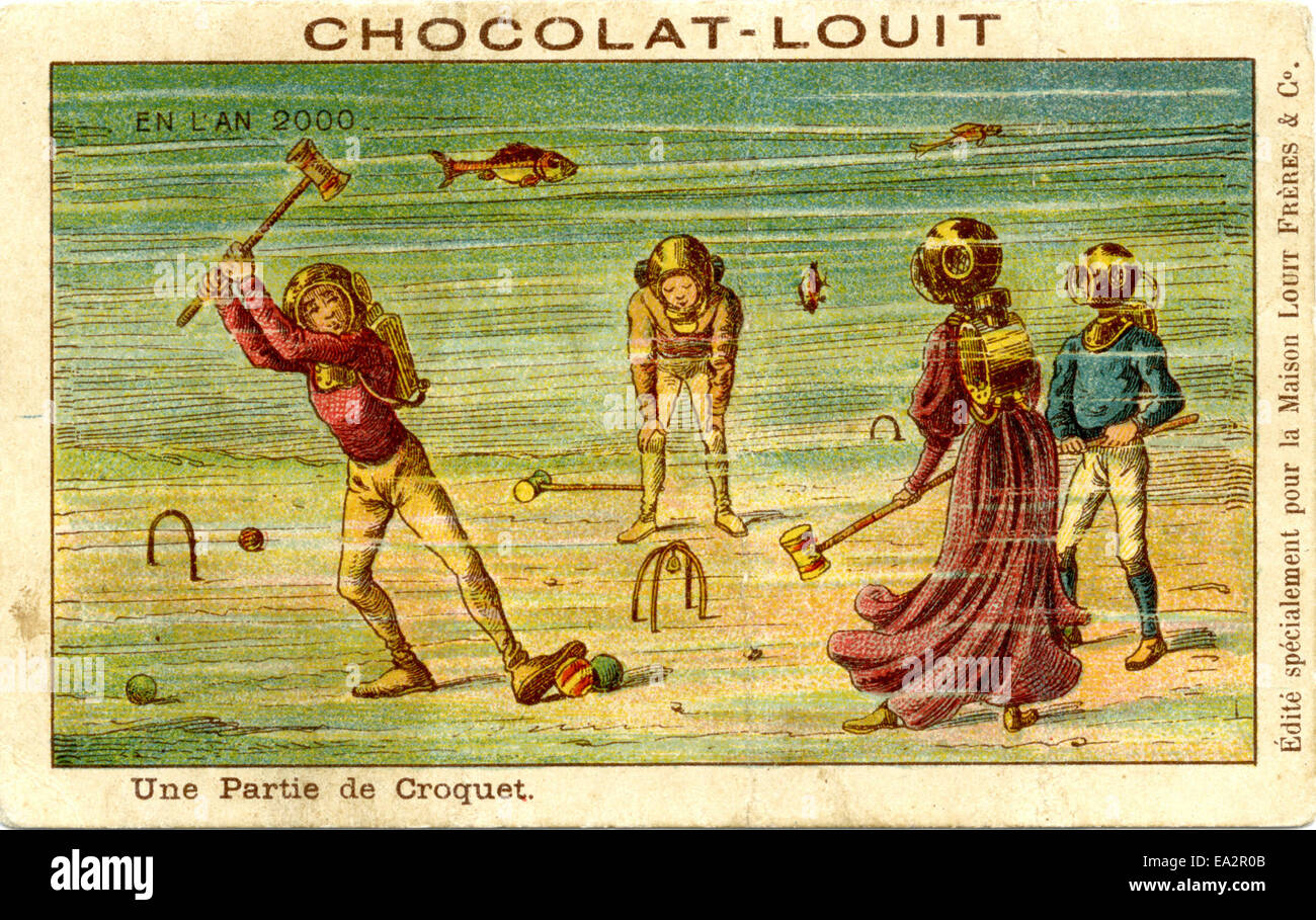 This image captures a scene of croquet being played, a popular ...