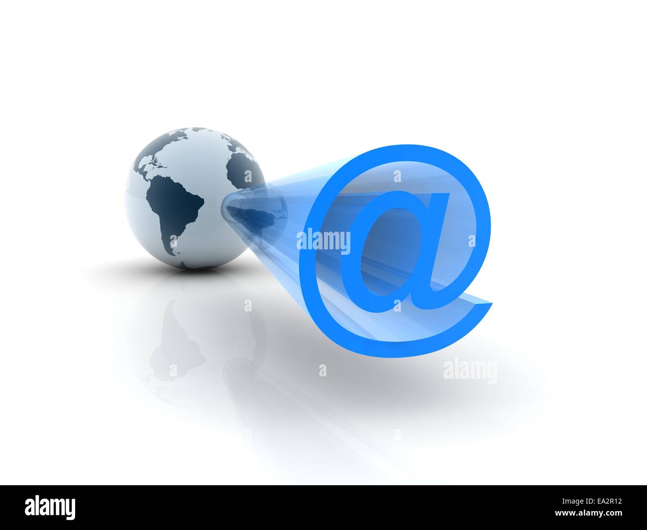 earth sphere and transparent @ symbol Stock Photo - Alamy