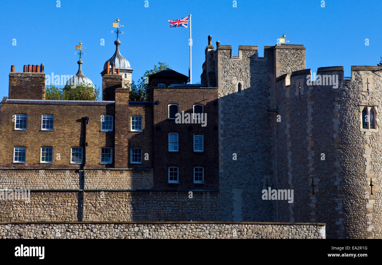 A view of the different architecture styles within the Tower of London ...