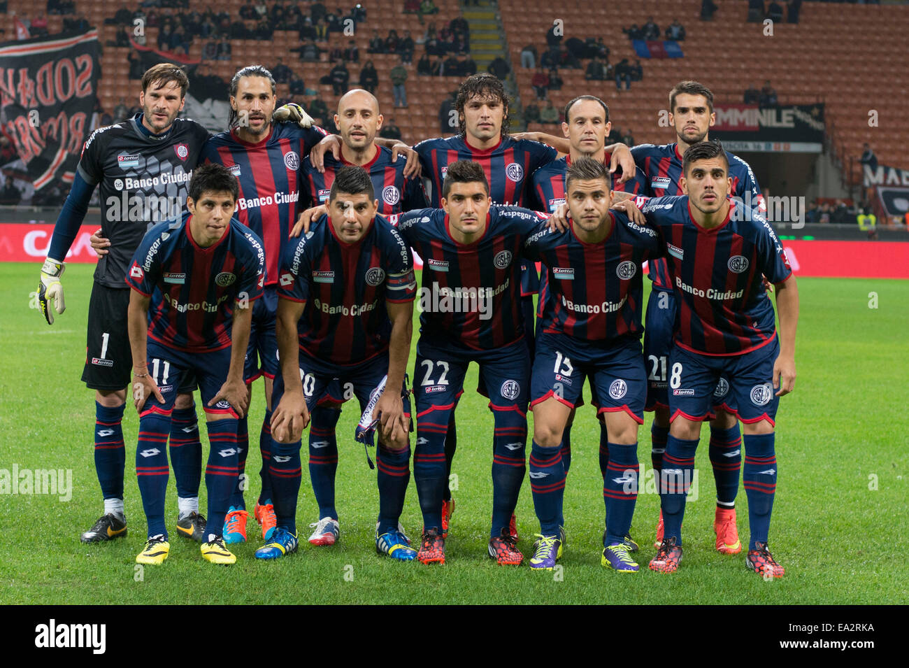 Milan, Italy. 5th Nov, 2014. San Lorenzo team group line-up Football ...