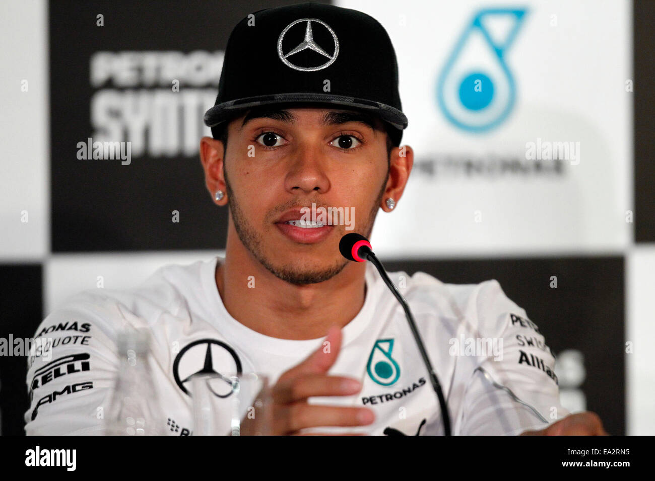 Mercedes lewis hamilton takes hi-res stock photography and images - Alamy