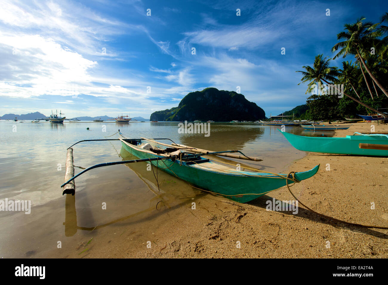 El Nido Canoe boat in the Palawan Island in the Philippines Stock Photo ...