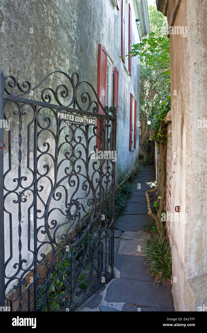 Private alley between two homes in the downtown historical district of ...