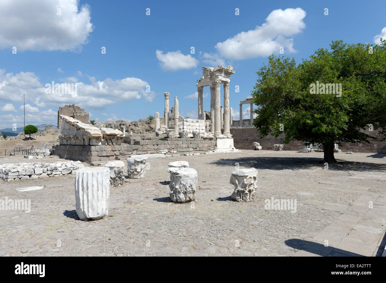The Temple of Trajan, situated on the Acropolis of ancient Pergamum ...