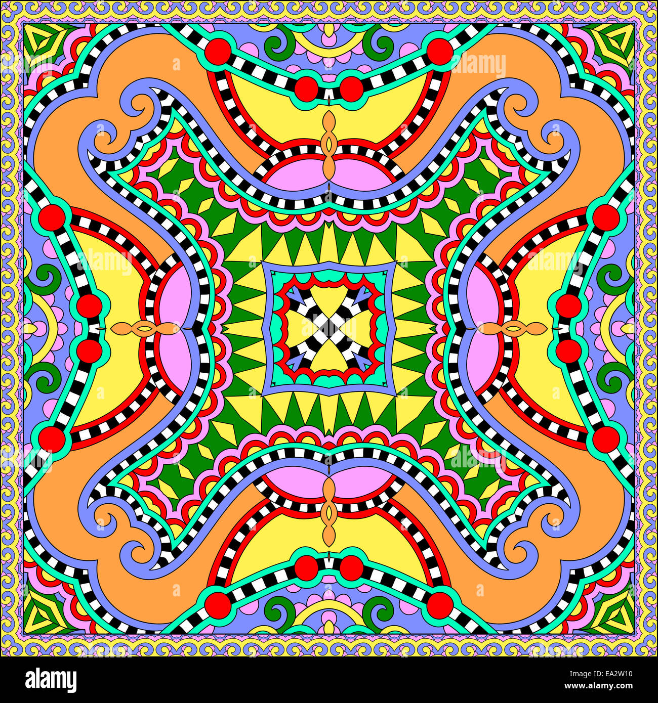 silk neck scarf or kerchief square pattern design Stock Photo - Alamy