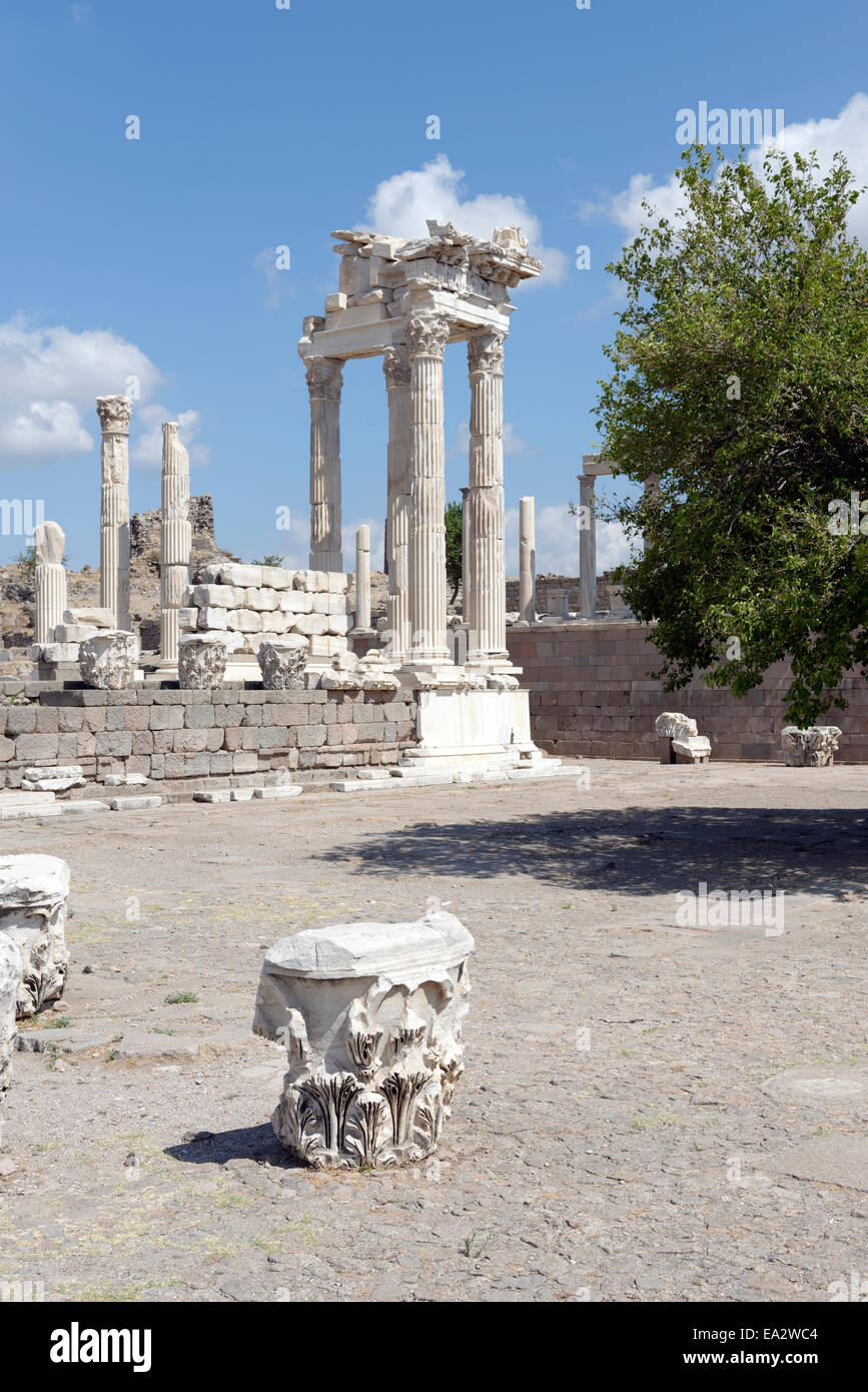 The Temple of Trajan, situated on the Acropolis of ancient Pergamum ...