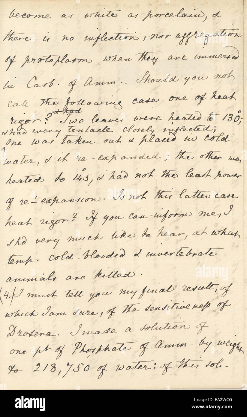 This letter from Charles Darwin to John Burdon-Sanderson, dated July 25 ...