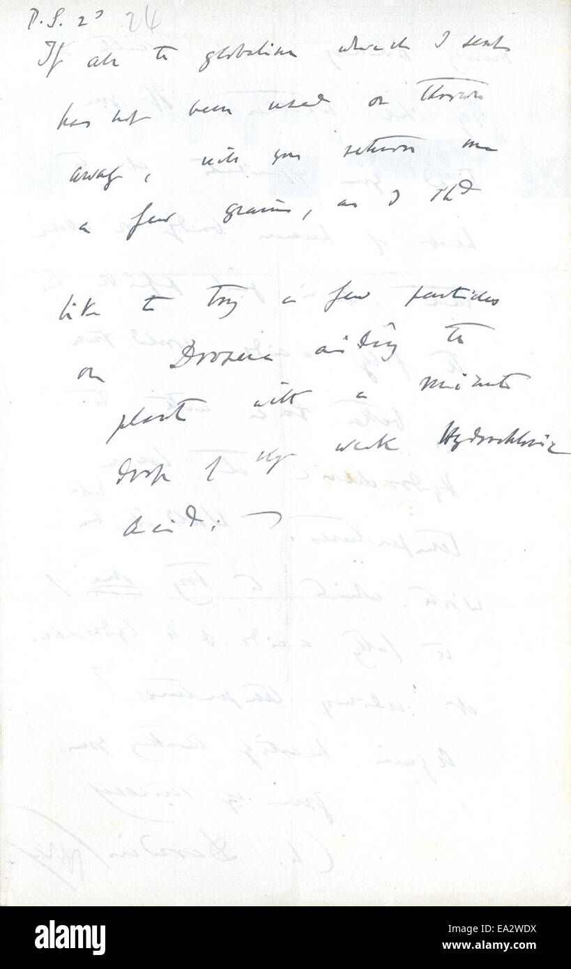 This letter, written by Charles Darwin to John Burdon-Sanderson on ...