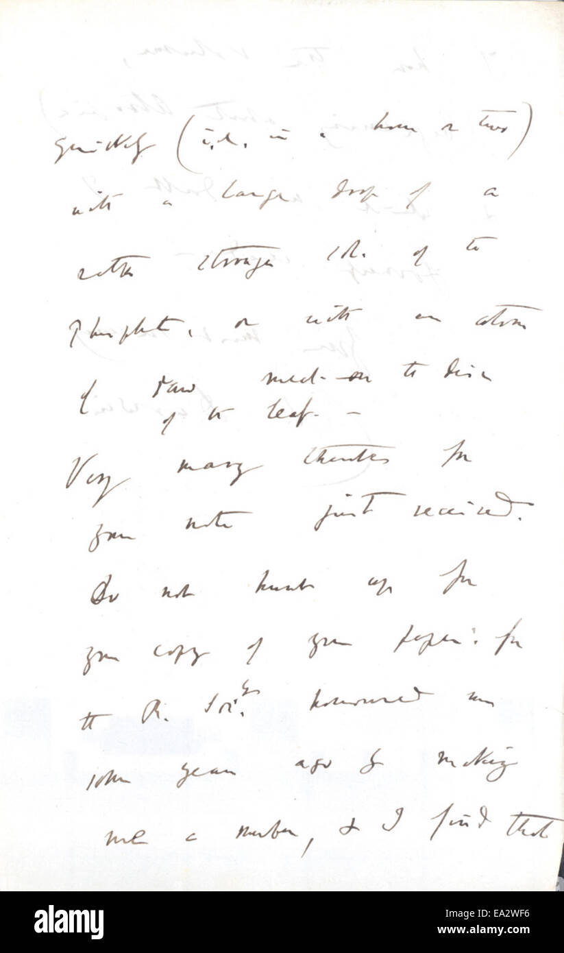 This letter, written by Charles Darwin to John Burdon-Sanderson in 1873 ...