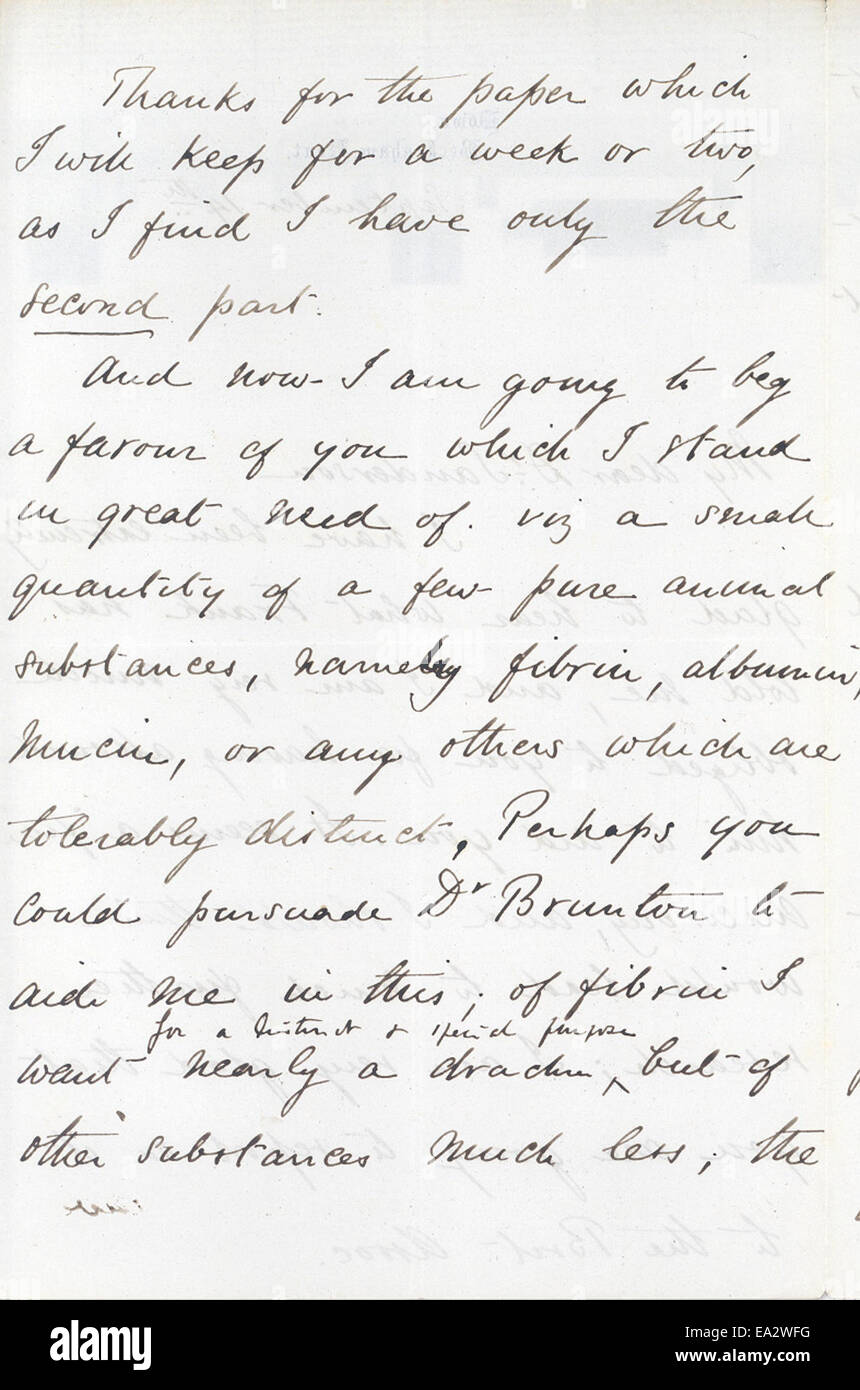 This letter from Charles Darwin to John Burdon-Sanderson dated ...