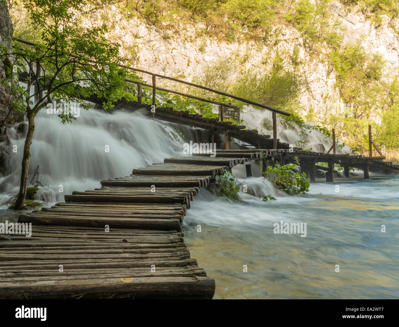 The wooden boardwalk traversing the south side of "Lake Korana ...