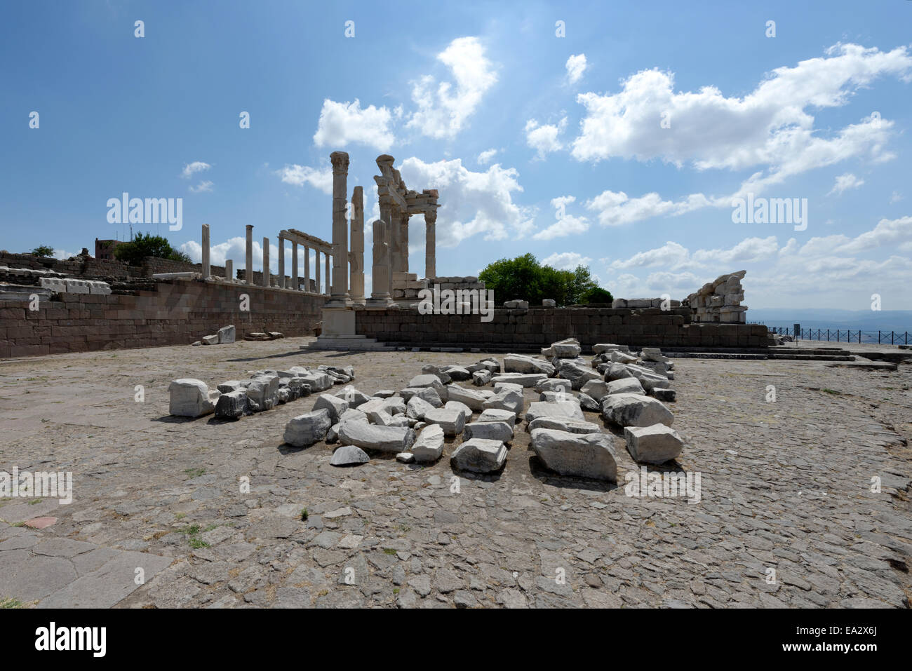 The Temple of Trajan, situated on the Acropolis of ancient Pergamum ...