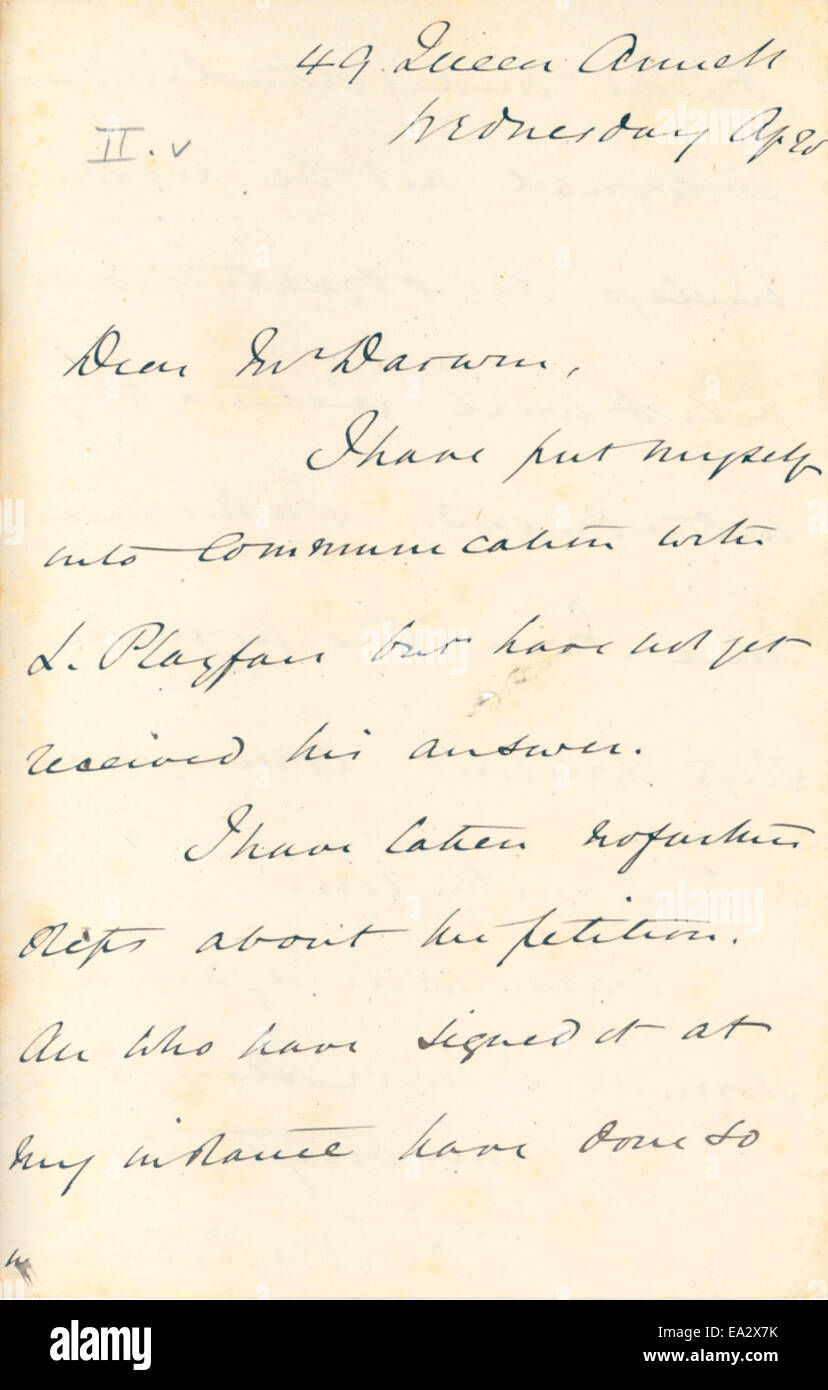 This letter, written by John Burdon-Sanderson to Charles R. Darwin on ...