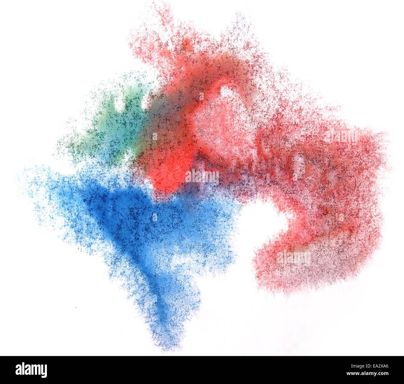 art watercolor red, blue, green ink paint blob watercolour splas Stock ...