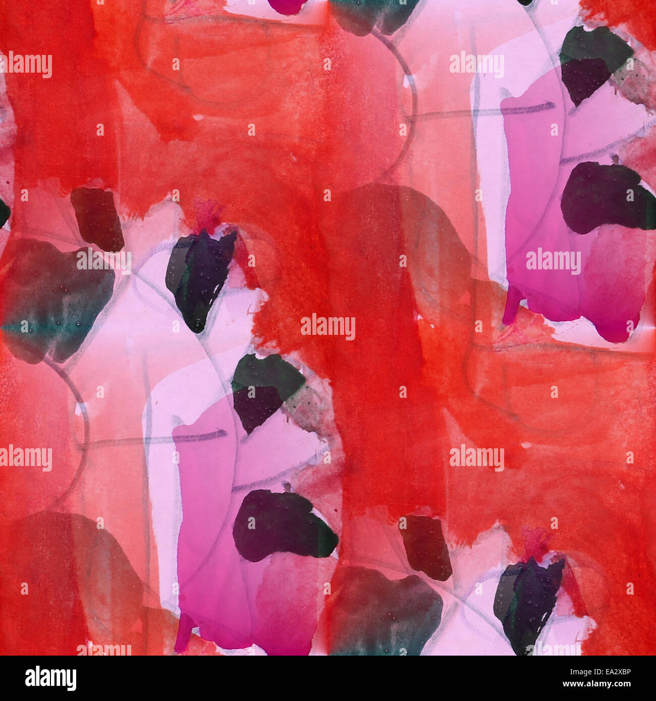 cubism abstract pink, black, red art texture watercolor wallpap Stock ...