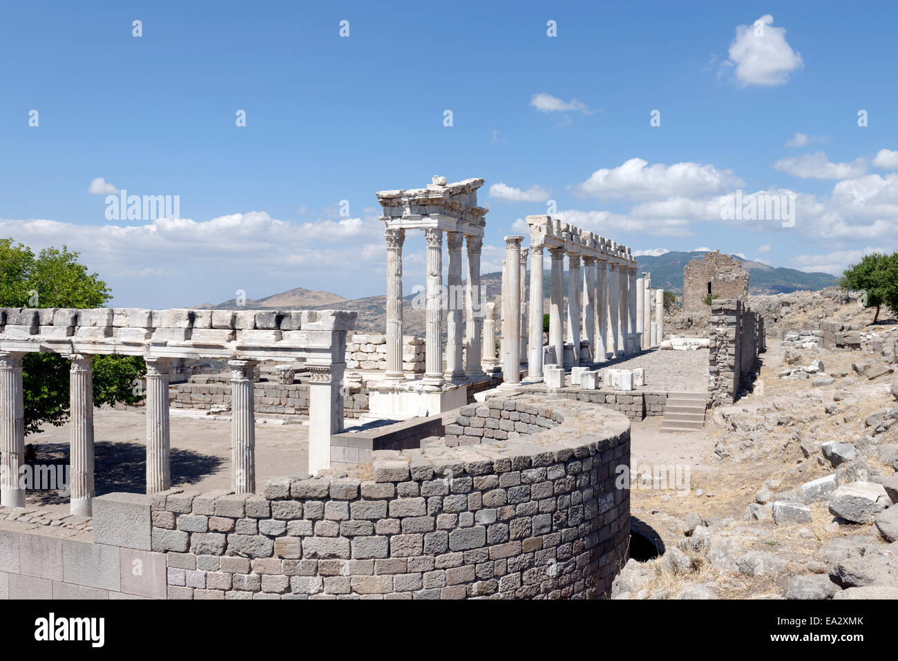 View over the East and North porticoes of the Temple of Trajan, upper ...