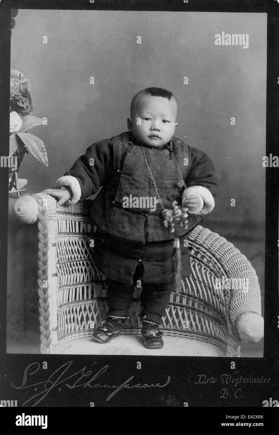 This portrait captures the likeness of a young Chinese boy, showcasing ...