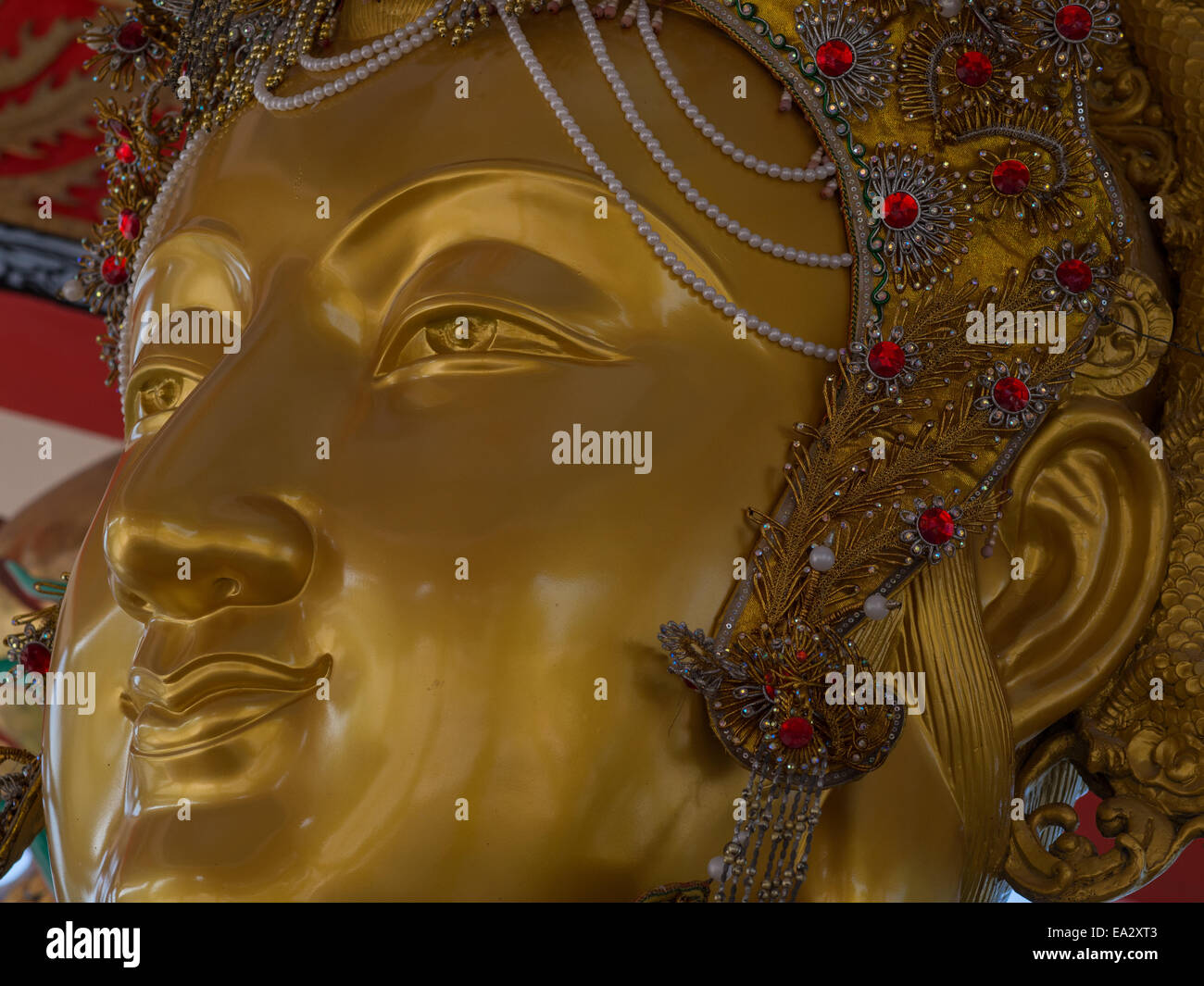 Chinese temple deities in Ang Sila, temple also known as Wihan Thep Sathit Phra Kitti Chaloem ...