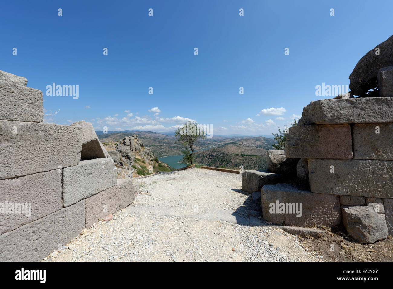 Well preserved upper section of the city walls that surround the ...