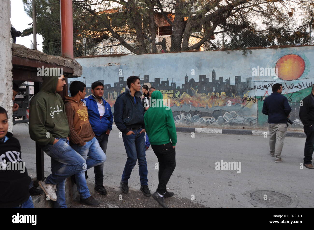 The youth in the West Bank refugee camp of Aida near Bethlehem today ...