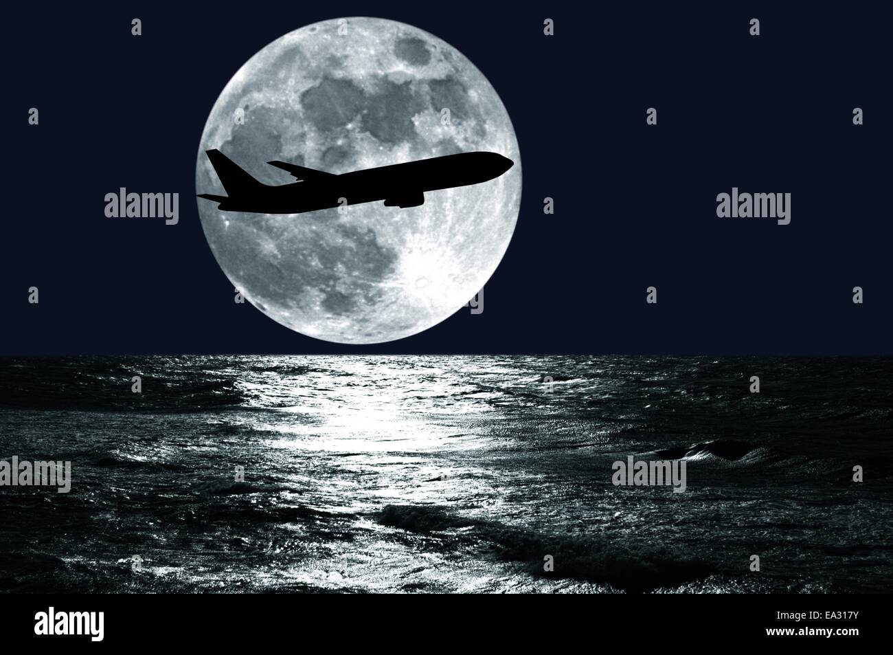 Airplane on the moon hi-res stock photography and images - Alamy
