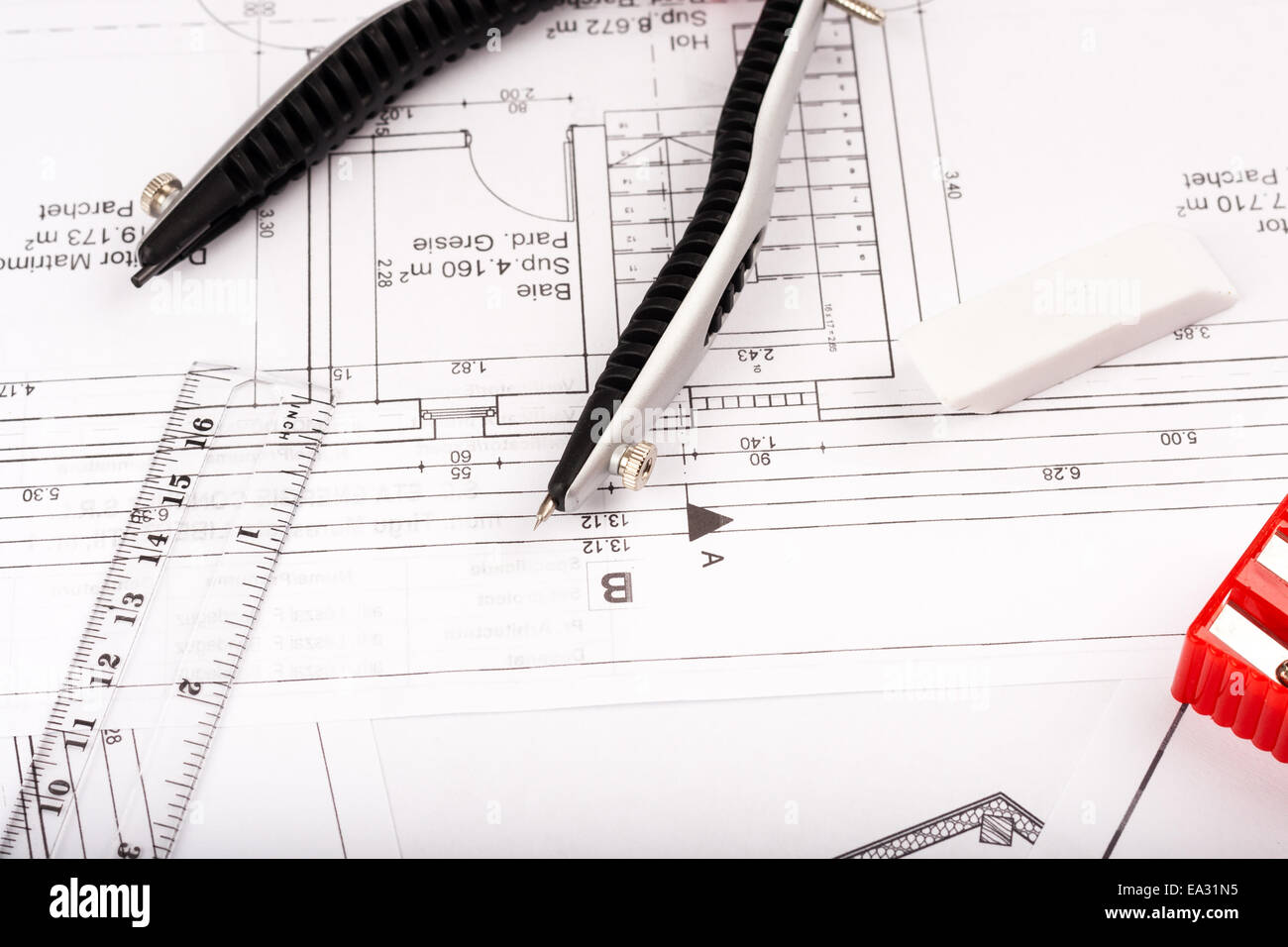Architectural drawing pencil house plan hi-res stock photography and ...