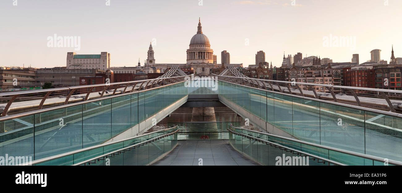Millennium Bridge and St. Paul's Cathedral at sunrise, London, England ... Millennium Bridge and St. Paul's Cathedral at sunrise, London, England ...