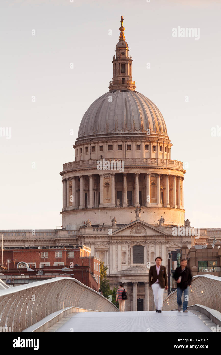 Millennium Bridge and St. Paul's Cathedral at sunrise, London, England ... Millennium Bridge and St. Paul's Cathedral at sunrise, London, England ...