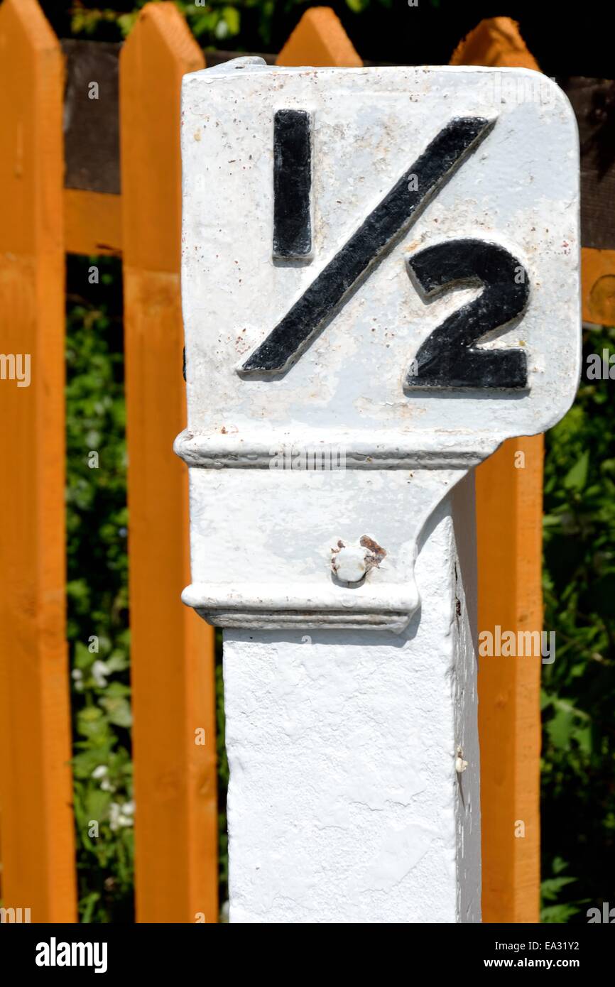 Metal mile marker sign hi-res stock photography and images - Alamy