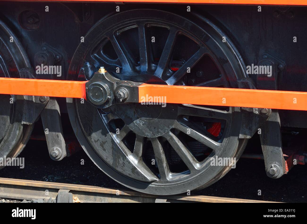 Wheel of steam train Stock Photo - Alamy