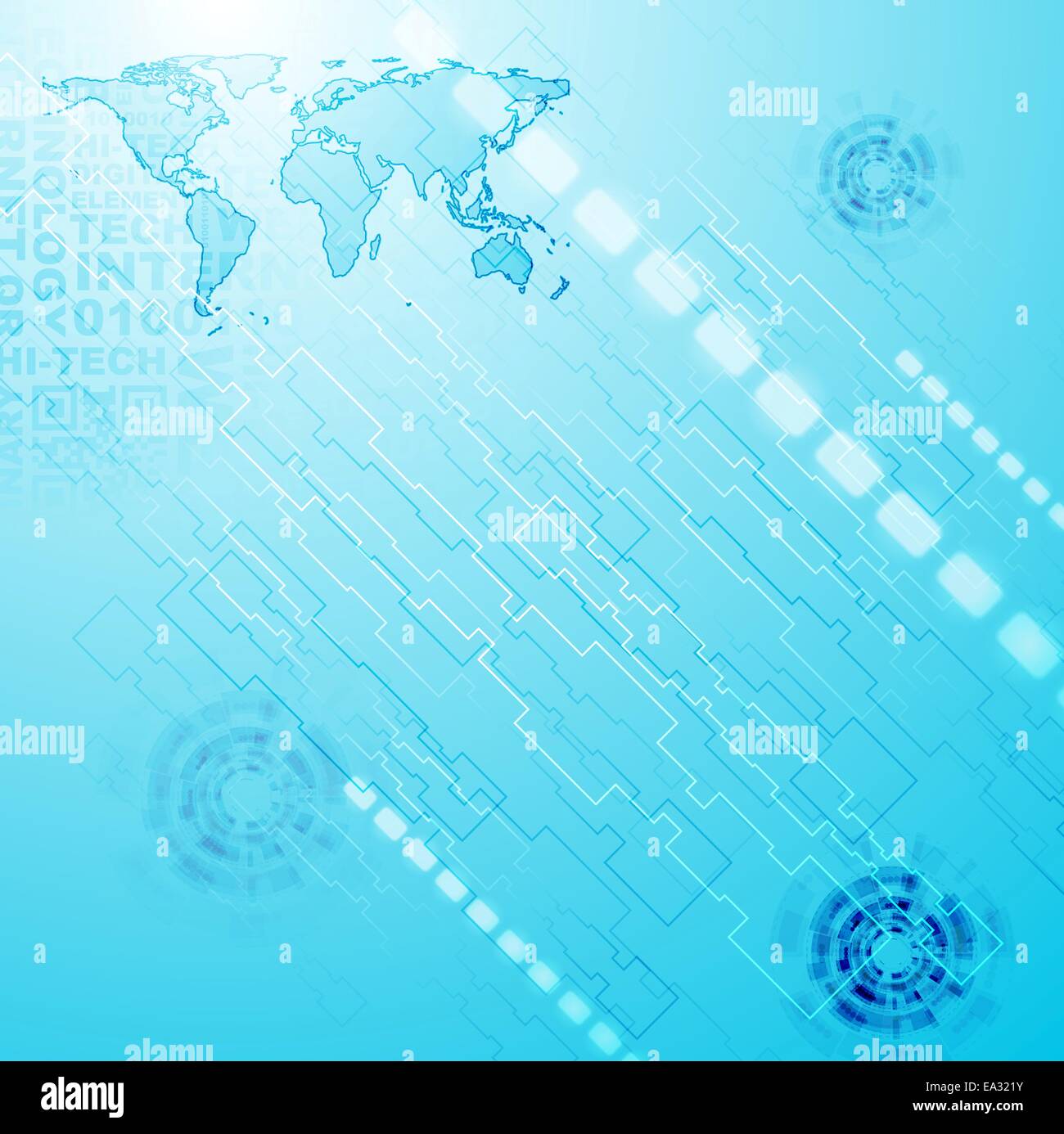 Abstract blue hi-tech background Stock Photo - Alamy