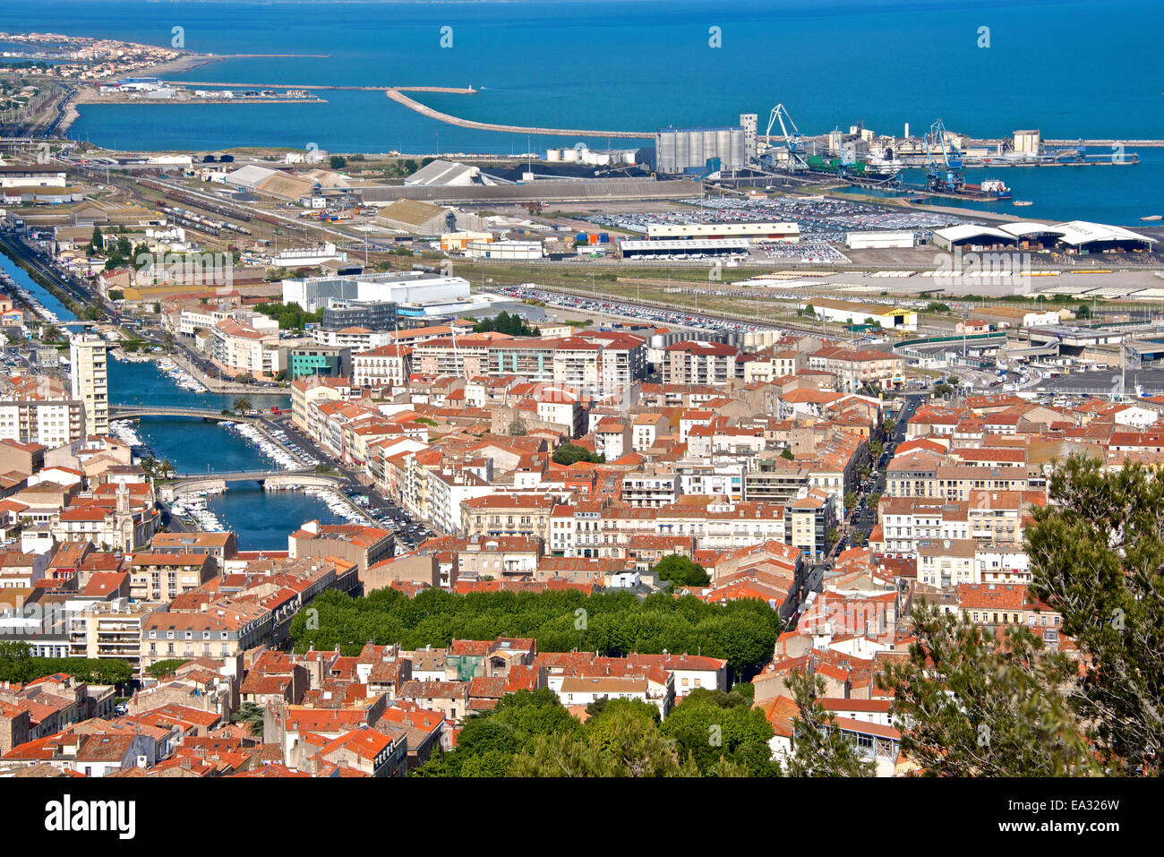 Port and town, Sete, Herault, Languedoc-Roussillon region, France ...