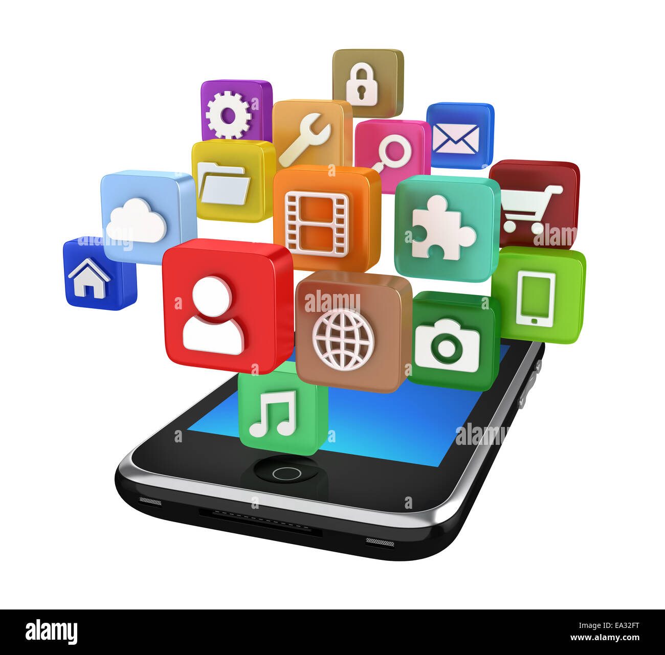 Smartphone App icons - isolated on white Stock Photo - Alamy