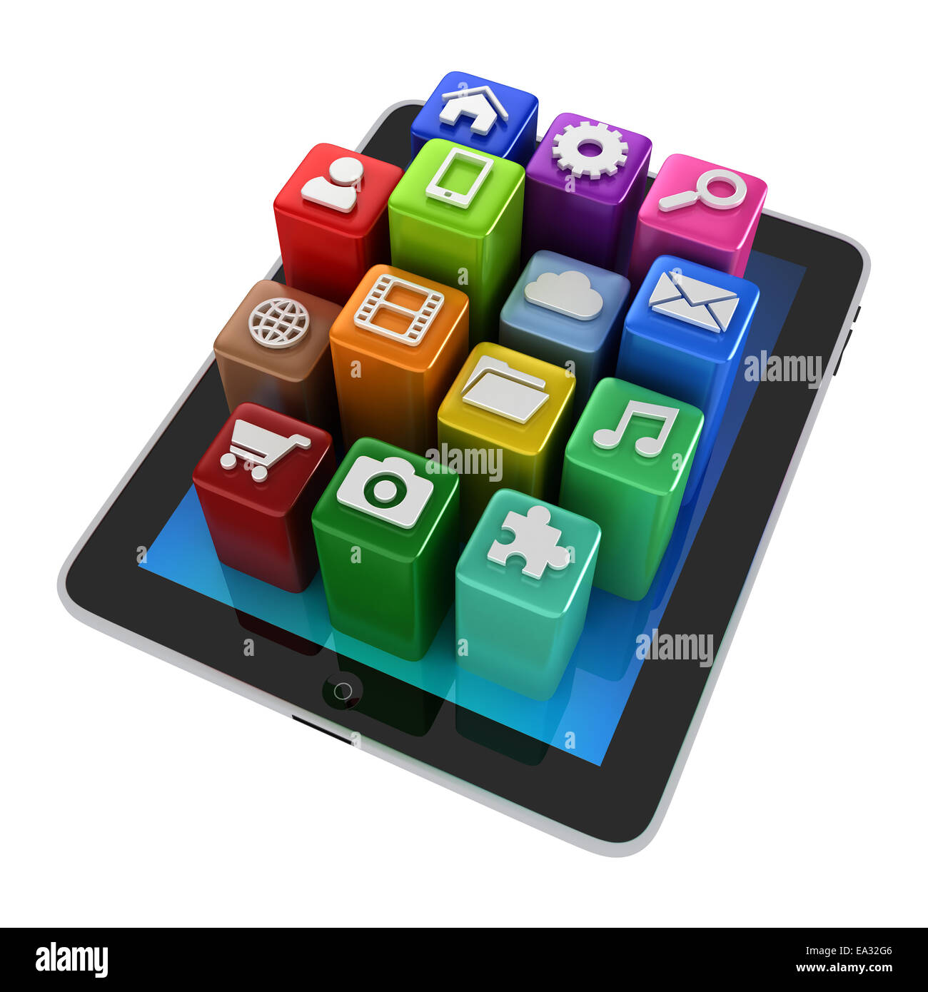 Tablet App icons - isolated on white Stock Photo - Alamy