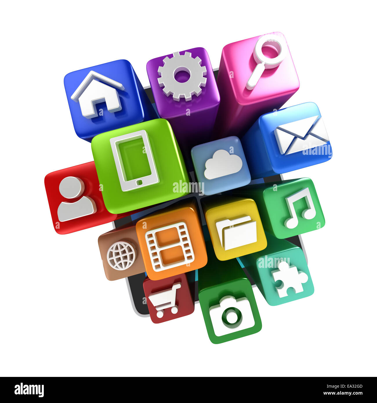 Tablet App icons - isolated on white Stock Photo - Alamy