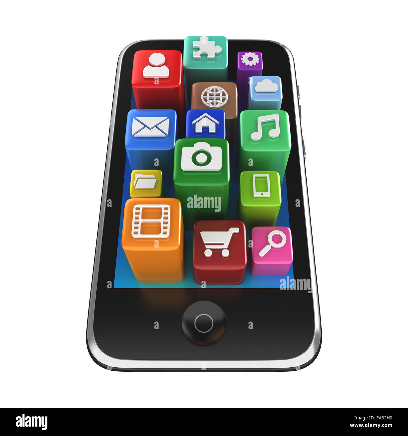 Smartphone App icons - isolated on white Stock Photo - Alamy