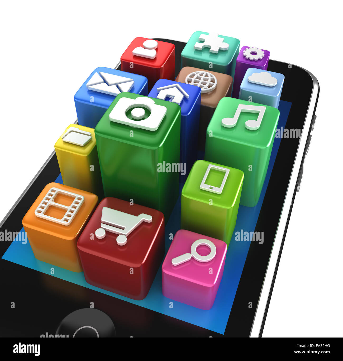 Smartphone icons on background hi-res stock photography and images - Alamy