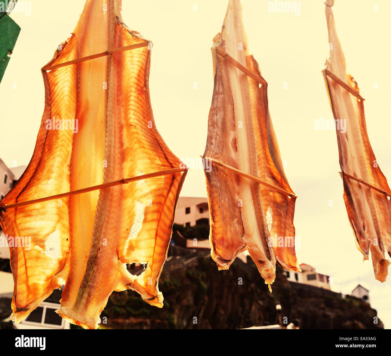 Fishing boat dry fish madeira hi-res stock photography and images - Alamy