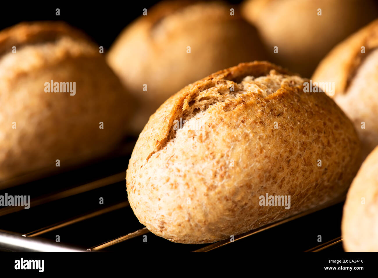 Bread in oven closeup Stock Photo - Alamy