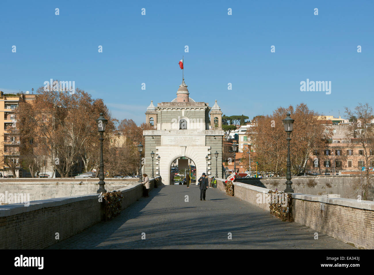Milvian bridge, ponte milvio, Rome, Italy Stock Photo - Alamy