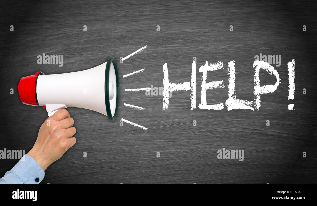 Help shout hi-res stock photography and images - Alamy