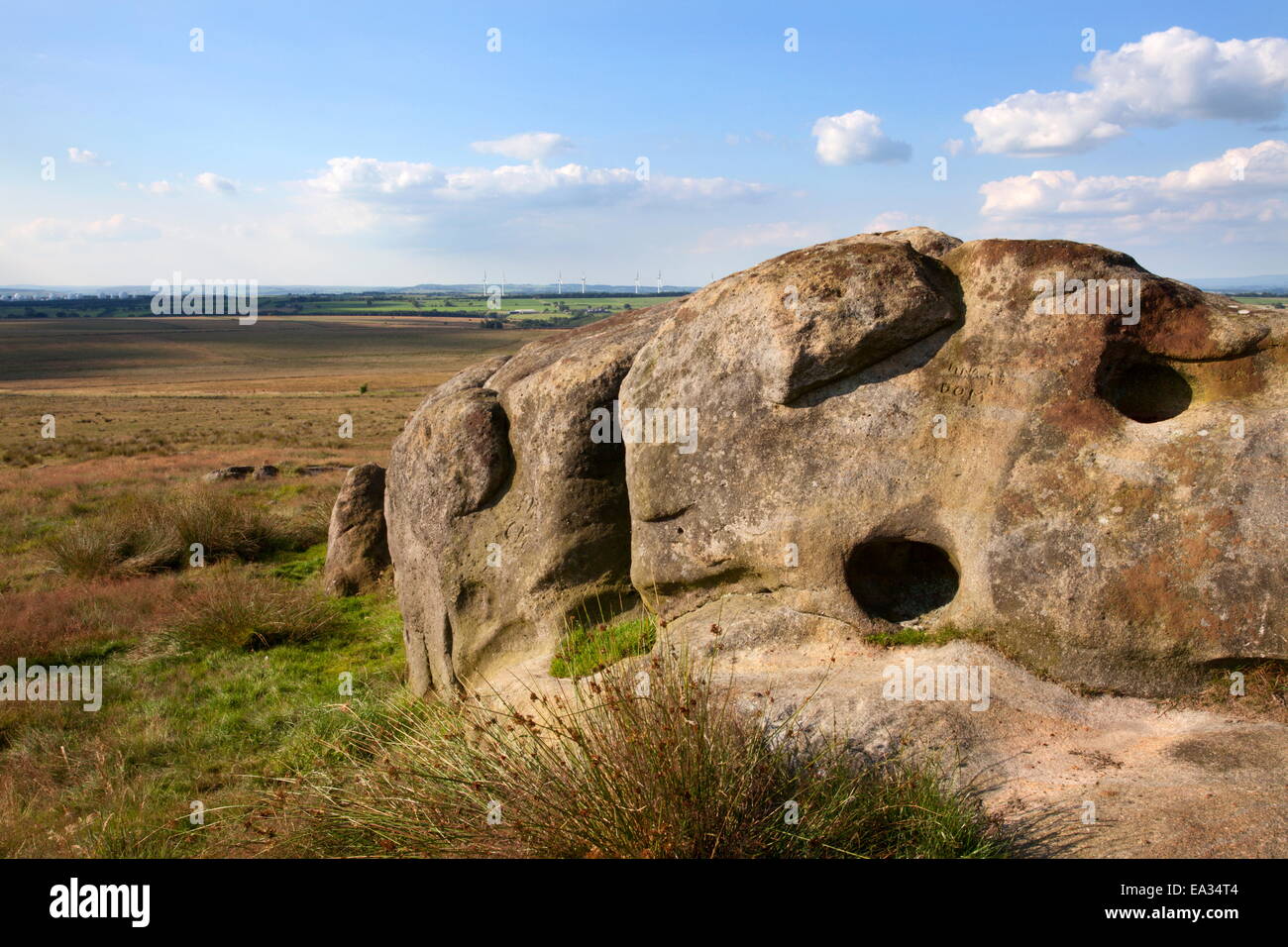 Toward Knabs Ridge and Menwith Hill from Little Alms Cliff near ...
