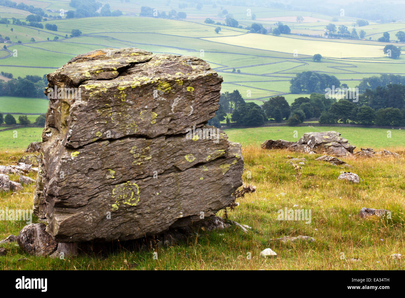 Erratic boulder at Norber, Yorkshire, England, United Kingdom, Europe ...
