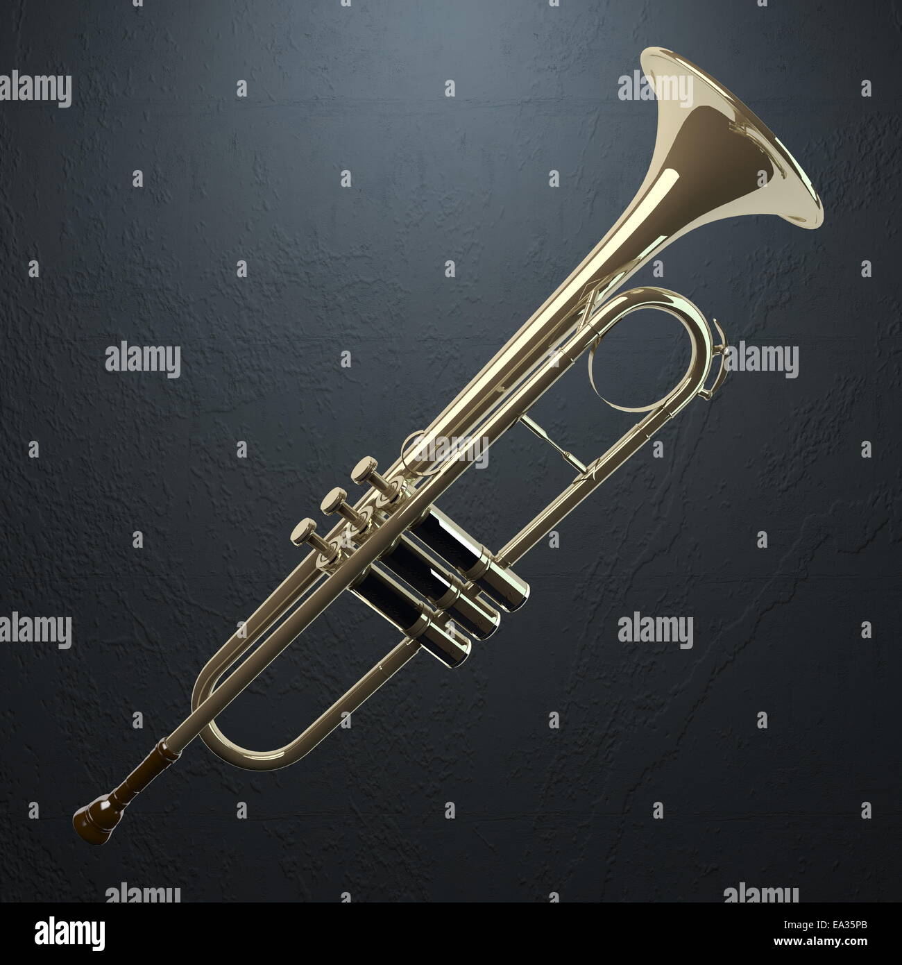 trumpet and stone wall Stock Photo - Alamy