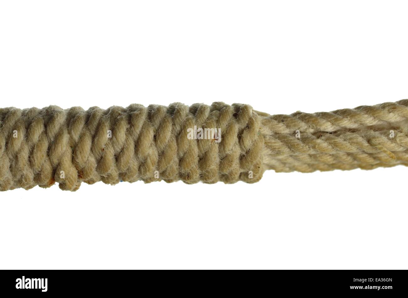 rolls rope on white background Stock Photo - Alamy