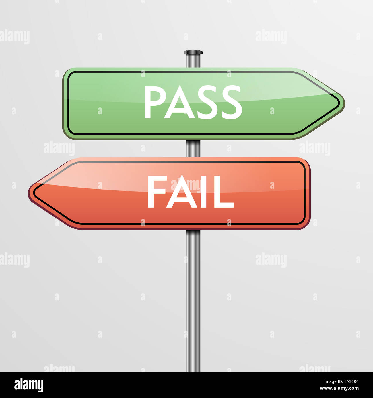 Roadsign Pass Fail Stock Photo - Alamy Roadsign Pass Fail Stock Photo - Alamy